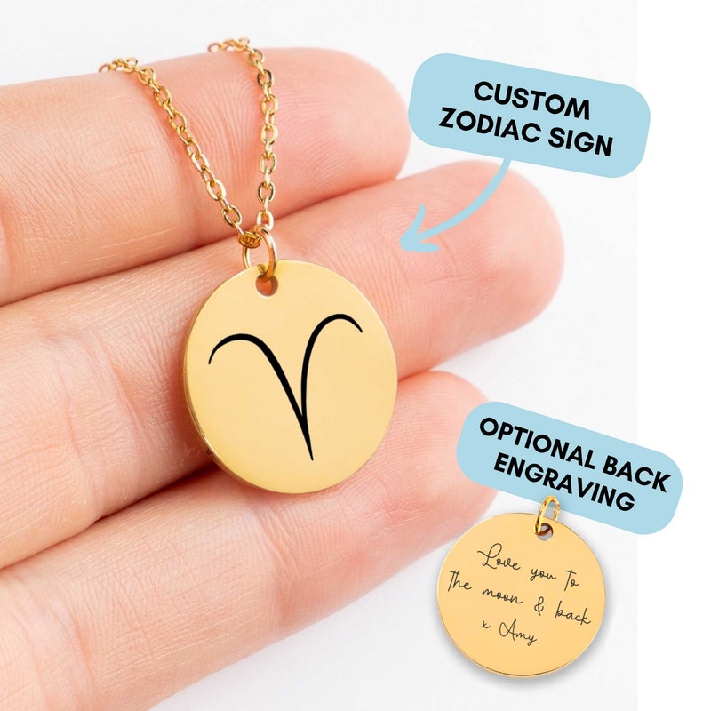 Zodiac Sign Necklace - Etsy