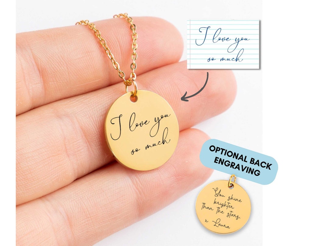 Handwriting Necklace, Handwriting Gift, Actual Handwriting ...