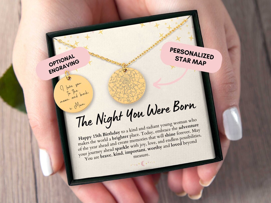 15th Birthday Gift, Custom Star Map by Date, Custom Star Chart, Fifteen ...