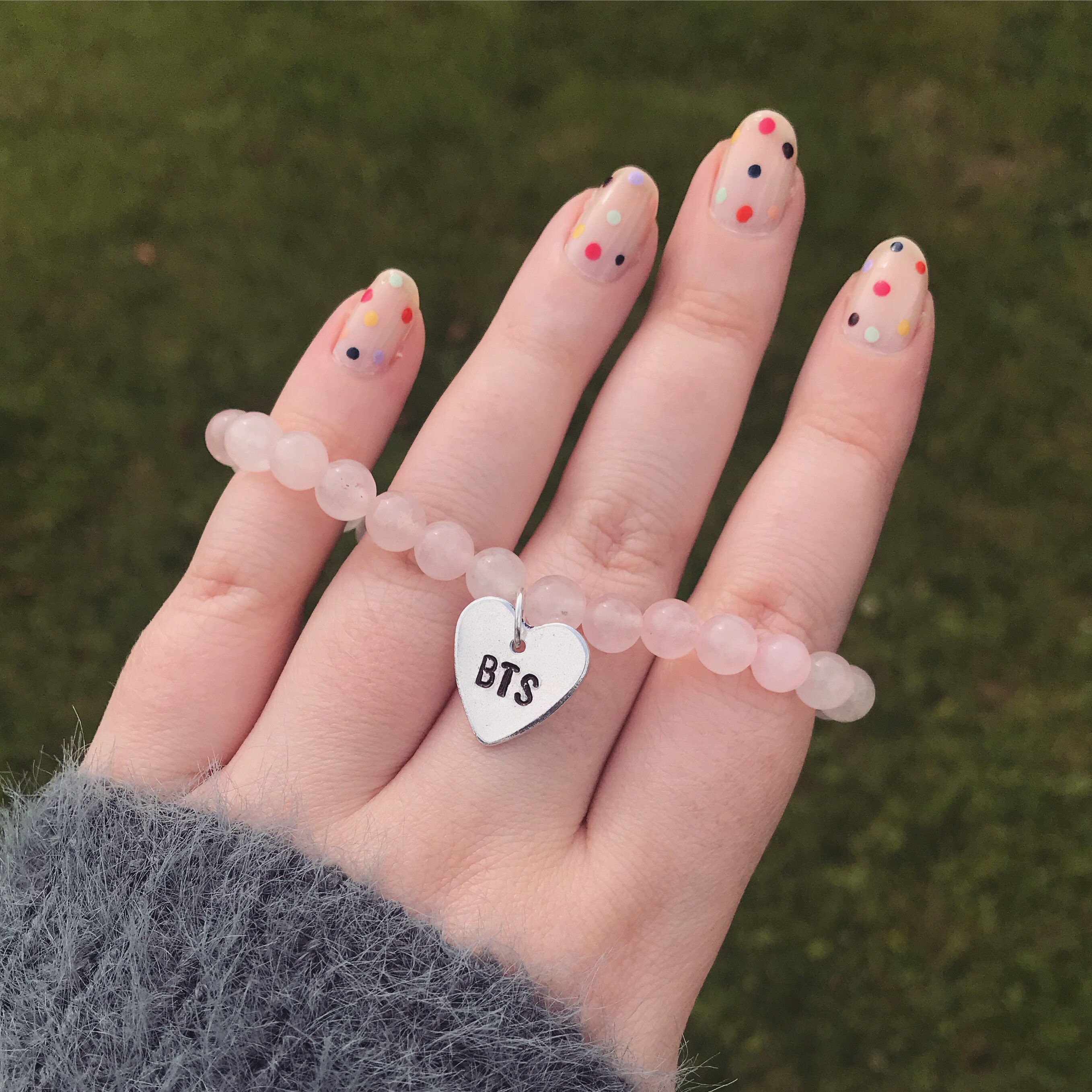 BTS Heart Charm Bead Bracelet Jimin Jungkook Taehyung V | Etsy