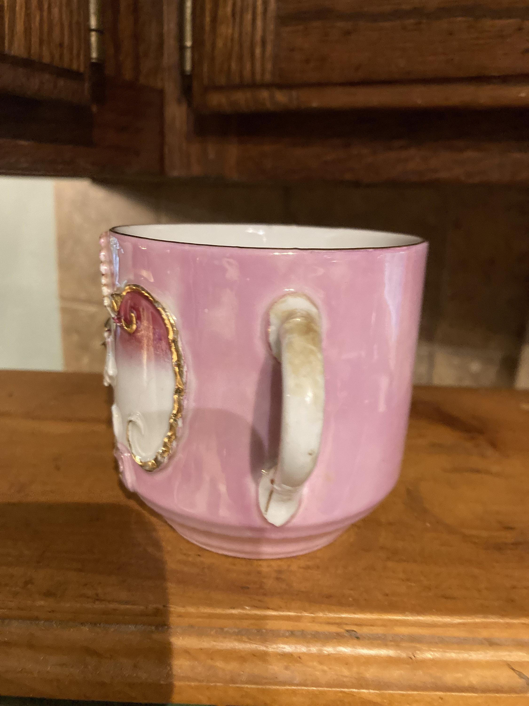 Antique German Luster Wear Gold Porcelain Cup Early 1900shand Painted ...