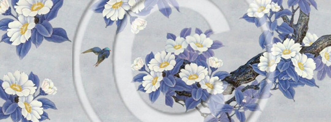 Personalised Facebook Timeline Cover Image pre-made Blue Blossom - Etsy