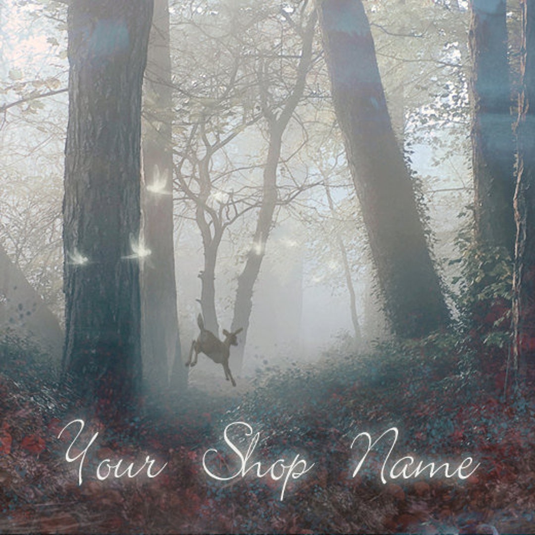 Basic Personalised Etsy Shop Banner Set (pre-made) - Enchanted Forest ...