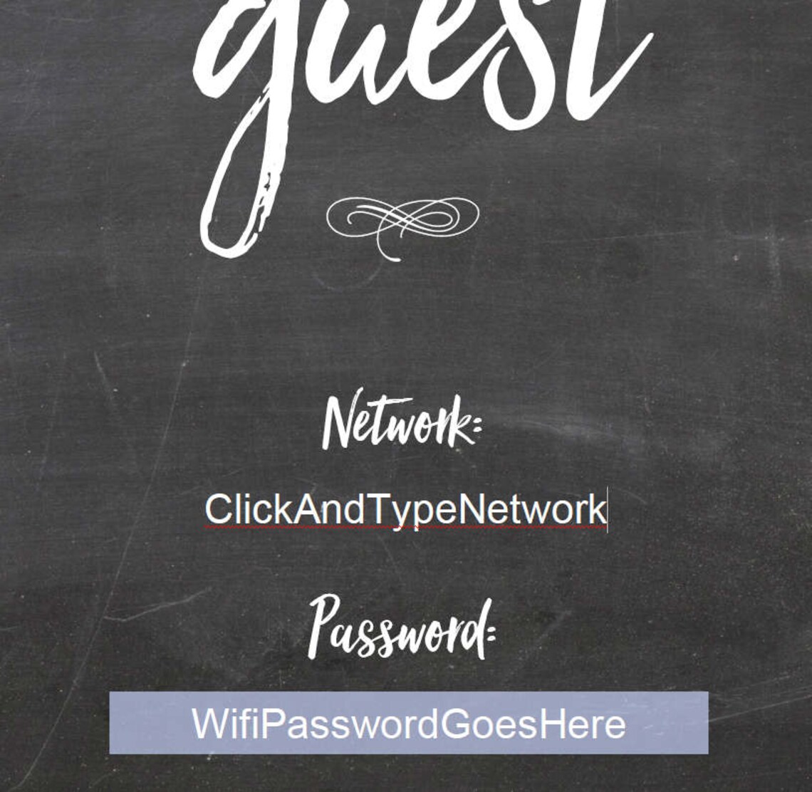 Be Our Guest - Wifi Sign, Printable, Internet Password, Guest Room - Etsy