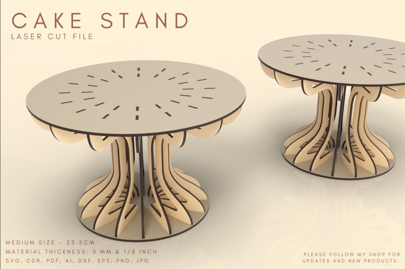 Cake Stand SVG | Laser Cut Cake Stand | Wooden Cake Display CNC File ...