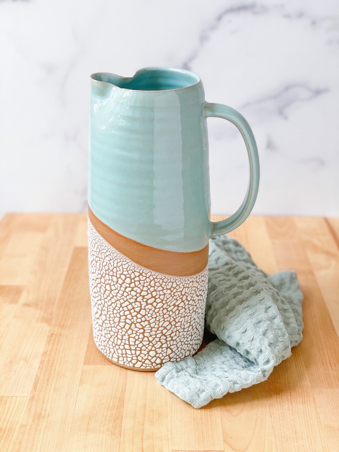 Large Stoneware Pitcher - Etsy