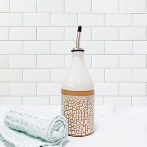 Olive Oil Bottle - Crackle Glaze - Spout Insert. Free Shipping - Etsy