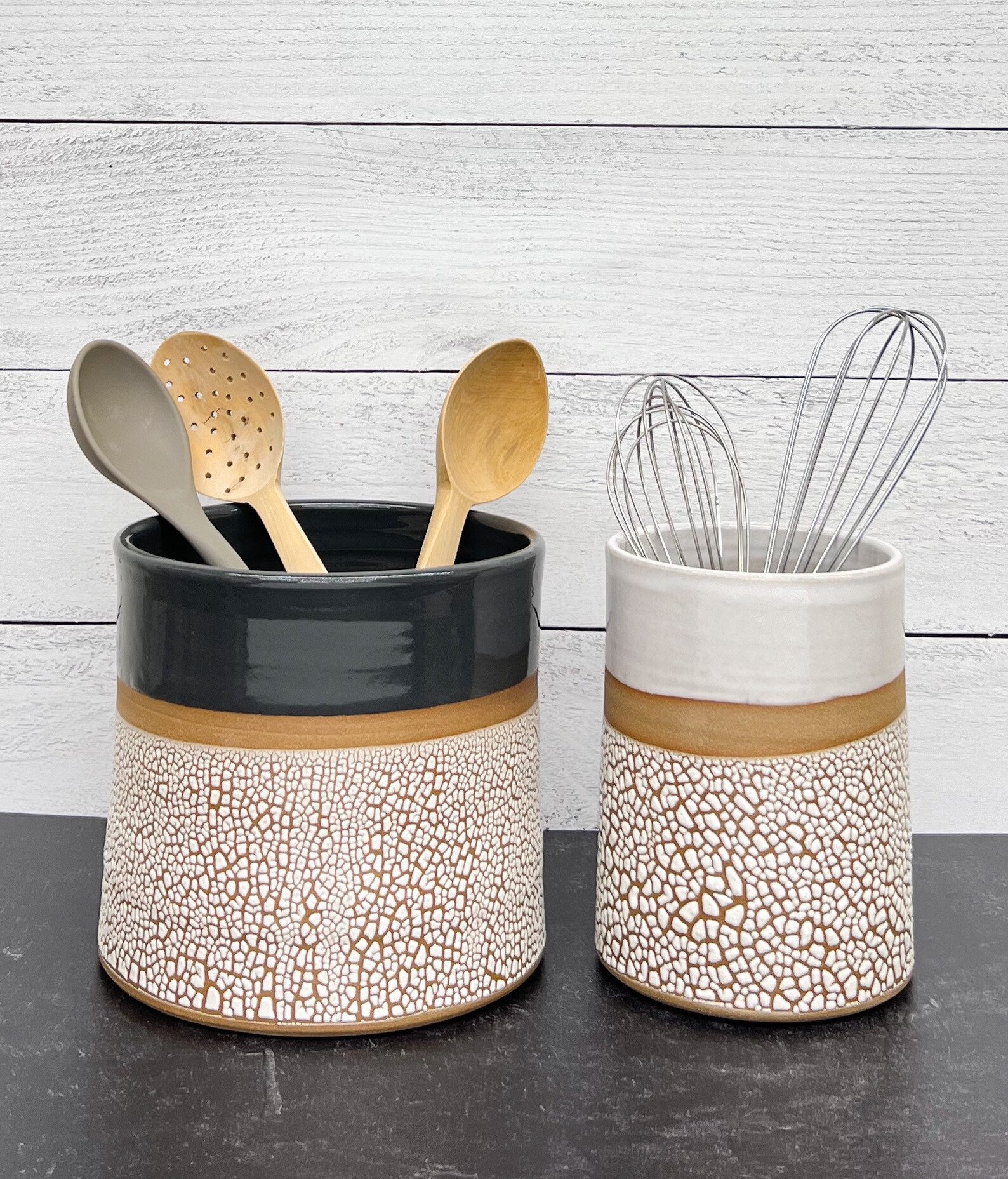 Stoneware Utensil Crock - Etsy