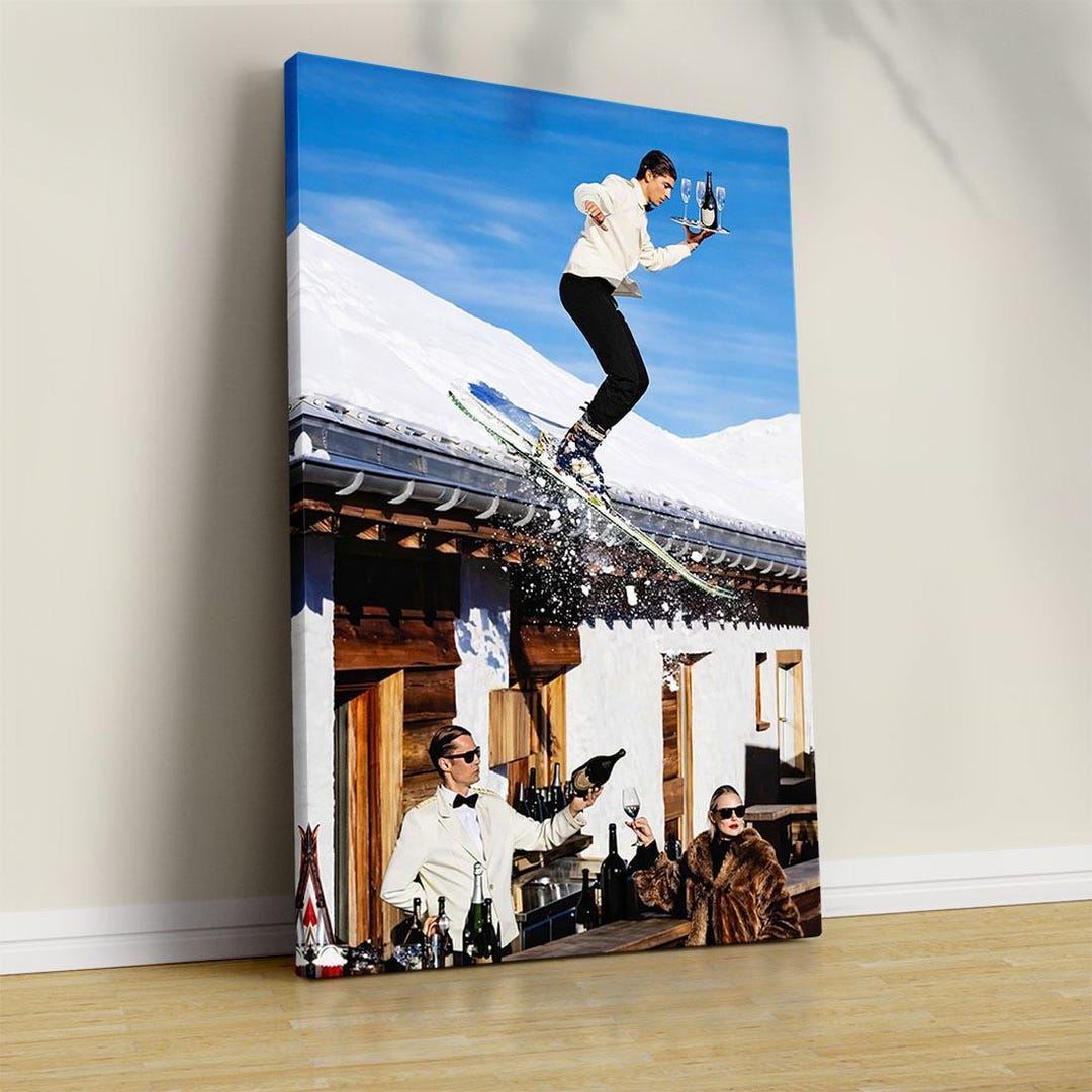 Vintage Skiing Poster: Retro Apres Ski Bar Cart Wall Art - Etsy