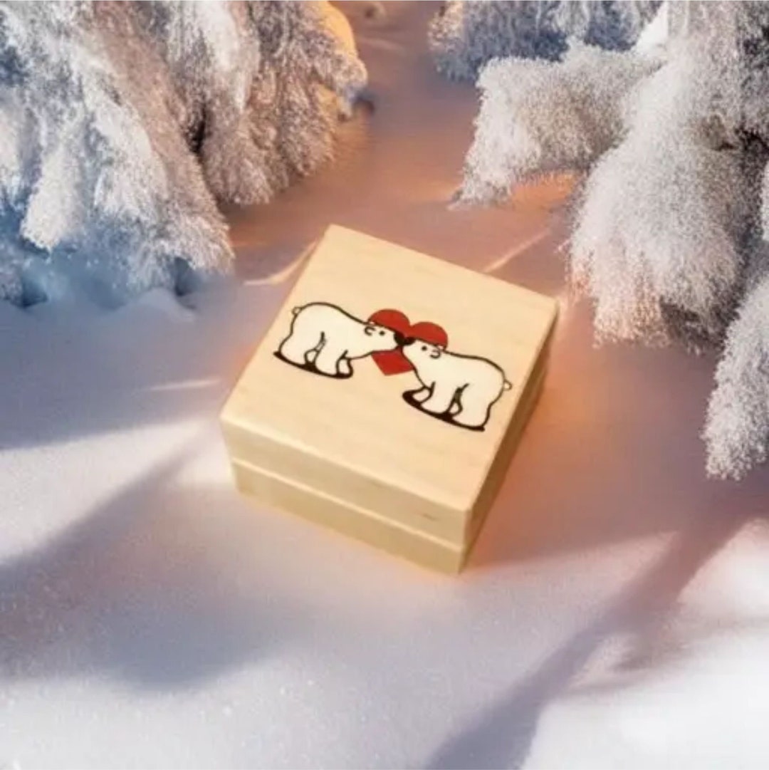 Ring Box Inlaid With Polar Bears. Free Shipping and Engraving. - Etsy