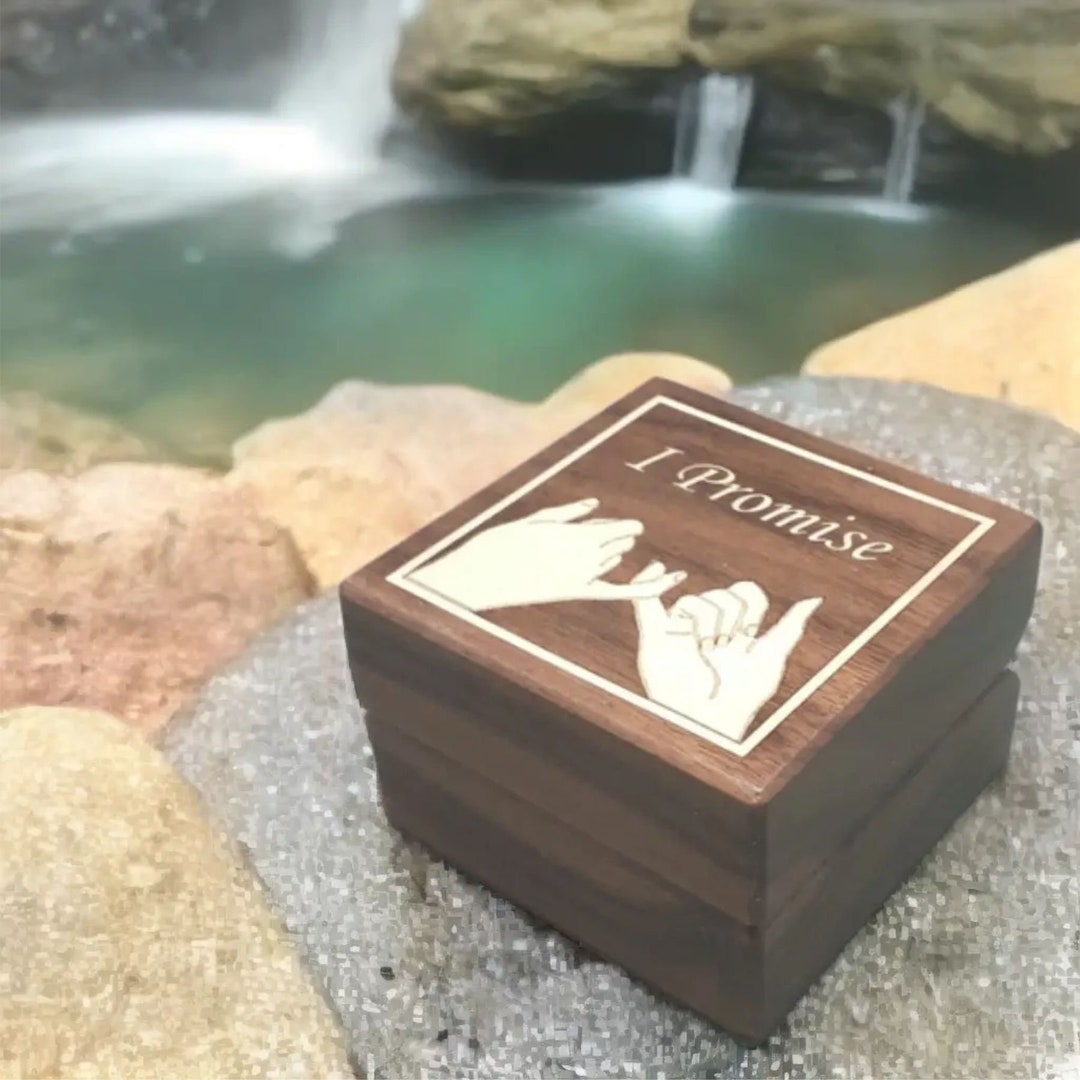 Ring Box, Engagement Ring Box, Wedding Box, Pinky Promise With Free ...