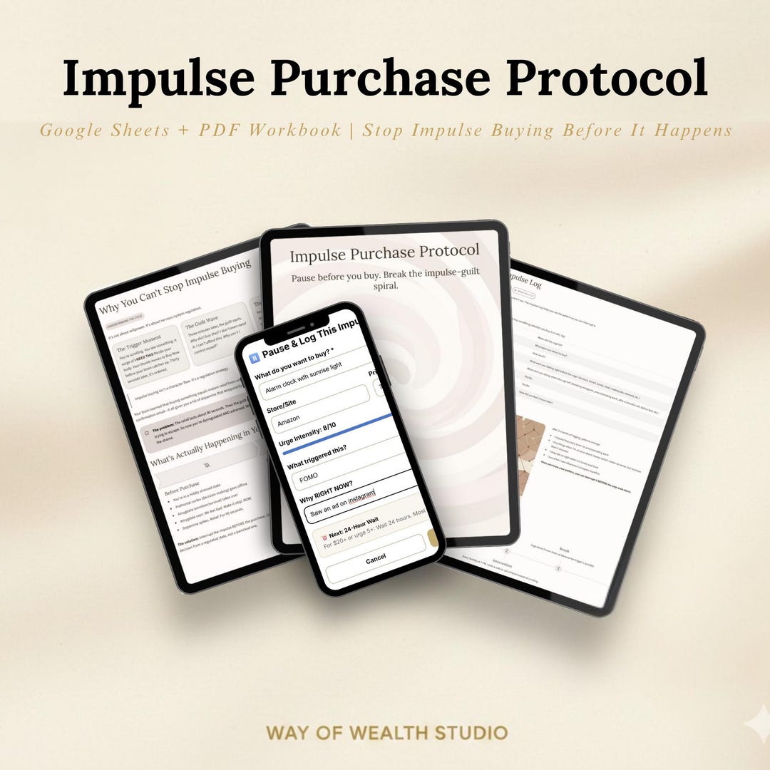 Impulse Buying Tracker Spreadsheet, Stop Impulse Spending Protocol ...