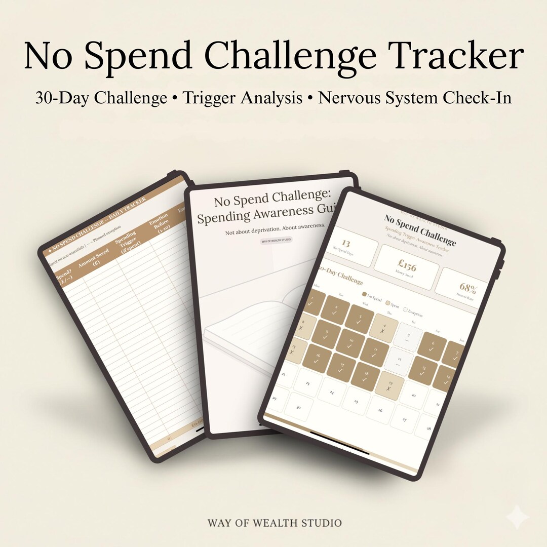 No Spend Challenge Tracker Spreadsheet, Spending Habit Planner Google ...