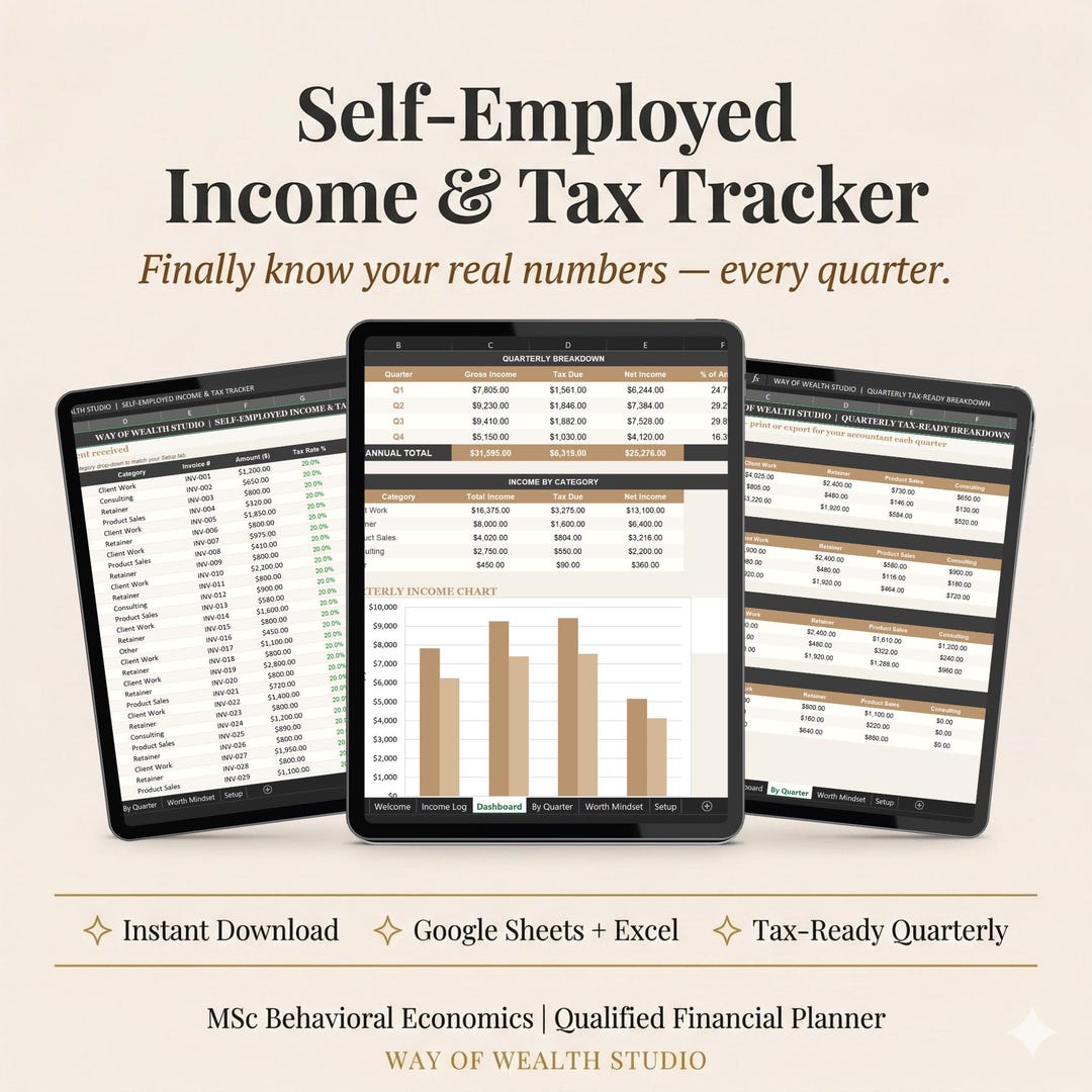 Self Employed Income Spreadsheet Google Sheets, Quarterly Tax Tracker ...