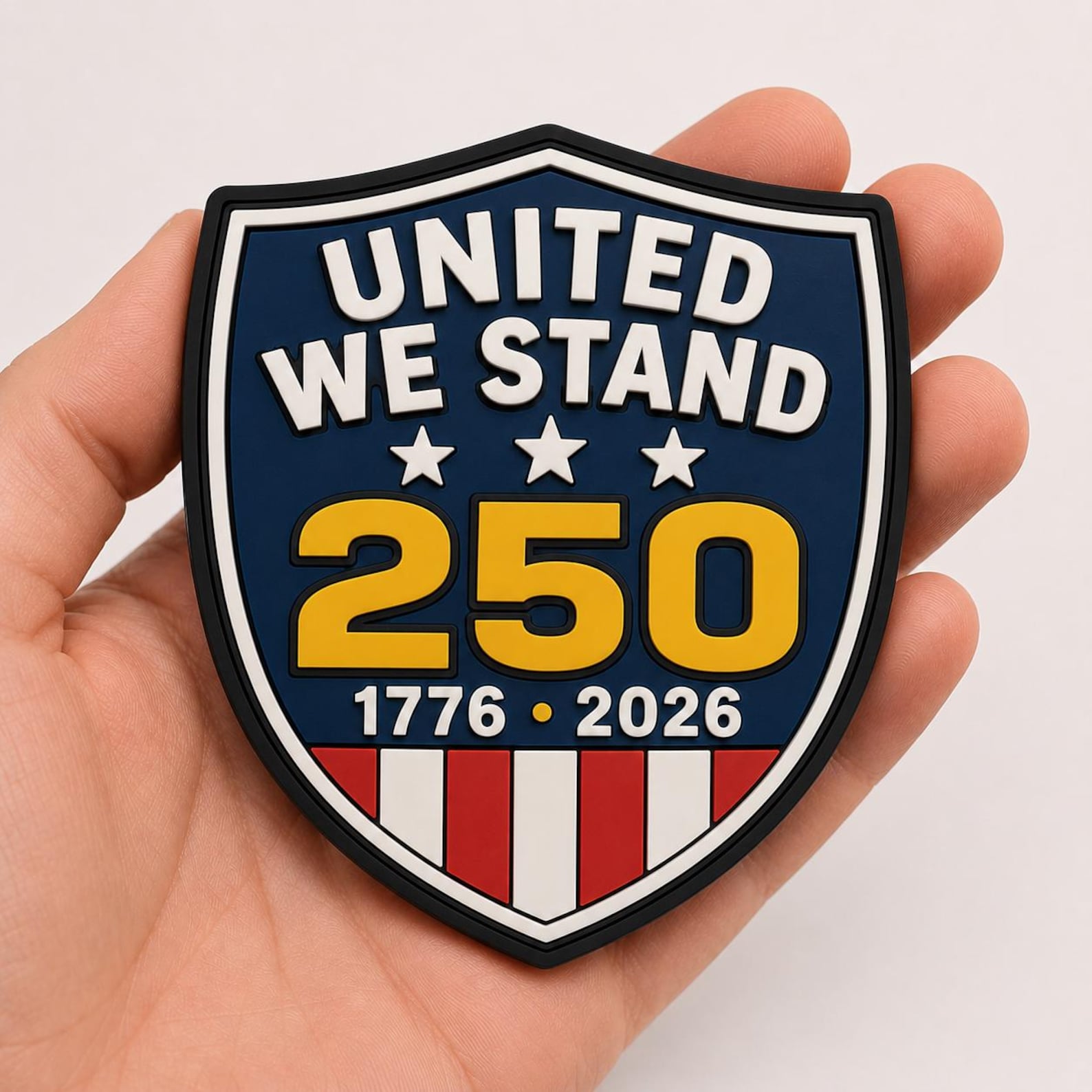 250th Anniversary PVC Patch Hook and Loop 3 Inch, United We Stand Patch ...