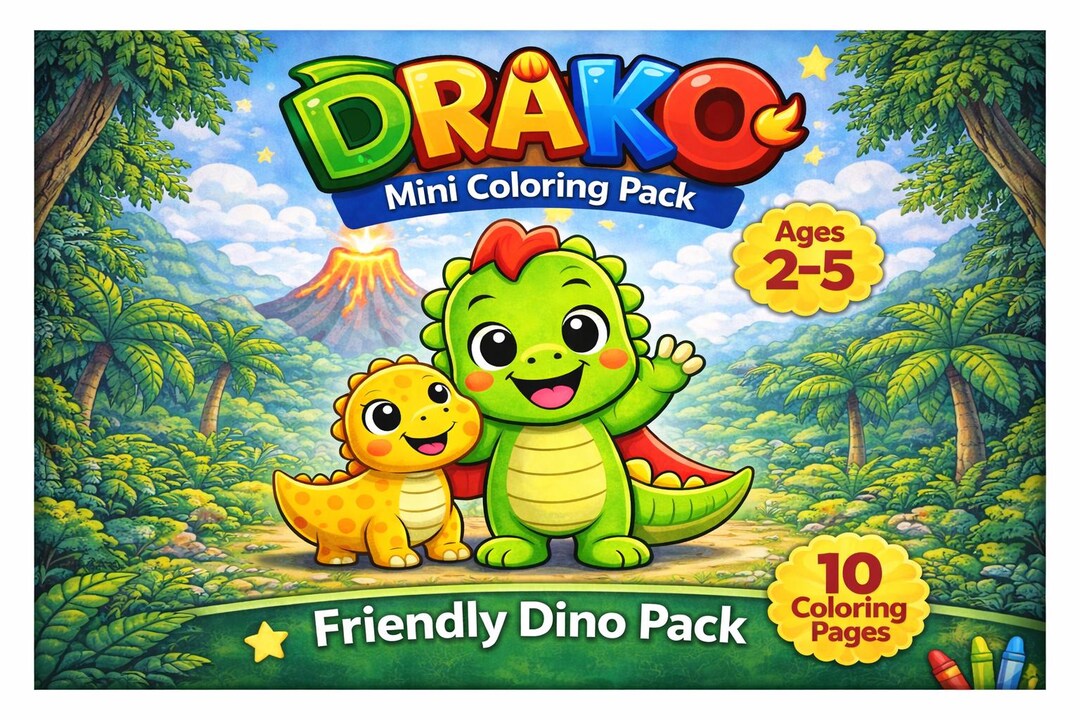 Dinosaur Coloring Pages for Toddlers Ages 2–5 | Friendly Dino Coloring ...