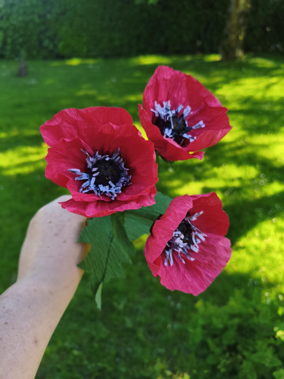 Pretty Bouquet of 3 Crepe Paper Poppies - Etsy