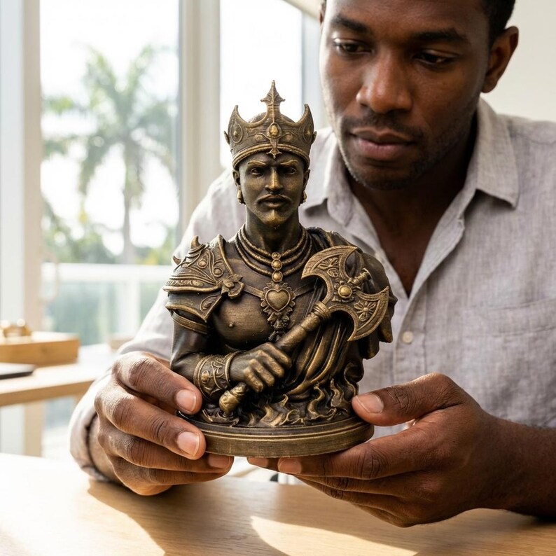 Shango Statue for Justice & Strength | Warrior King Sculpture, Yoruba ...