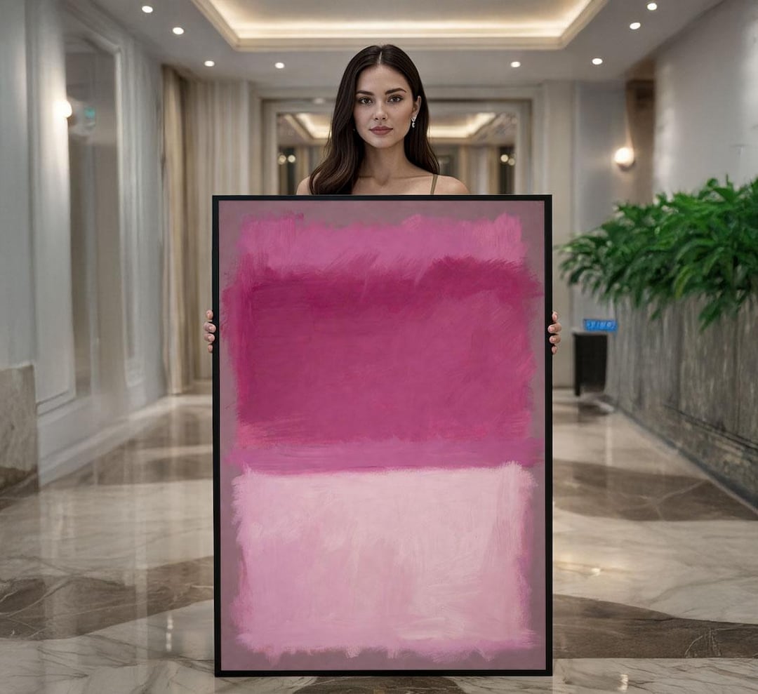 Elegant Pink Rothko Style Canvas Wall Art Print Modern Living Room ...