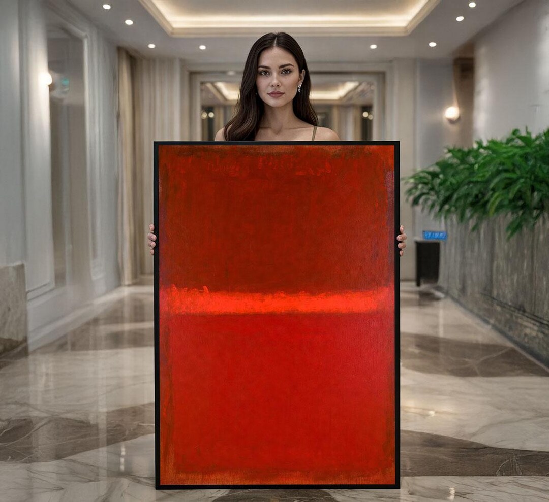 Passionate Red Rothko Style Canvas Wall Art Print Modern Living Room ...