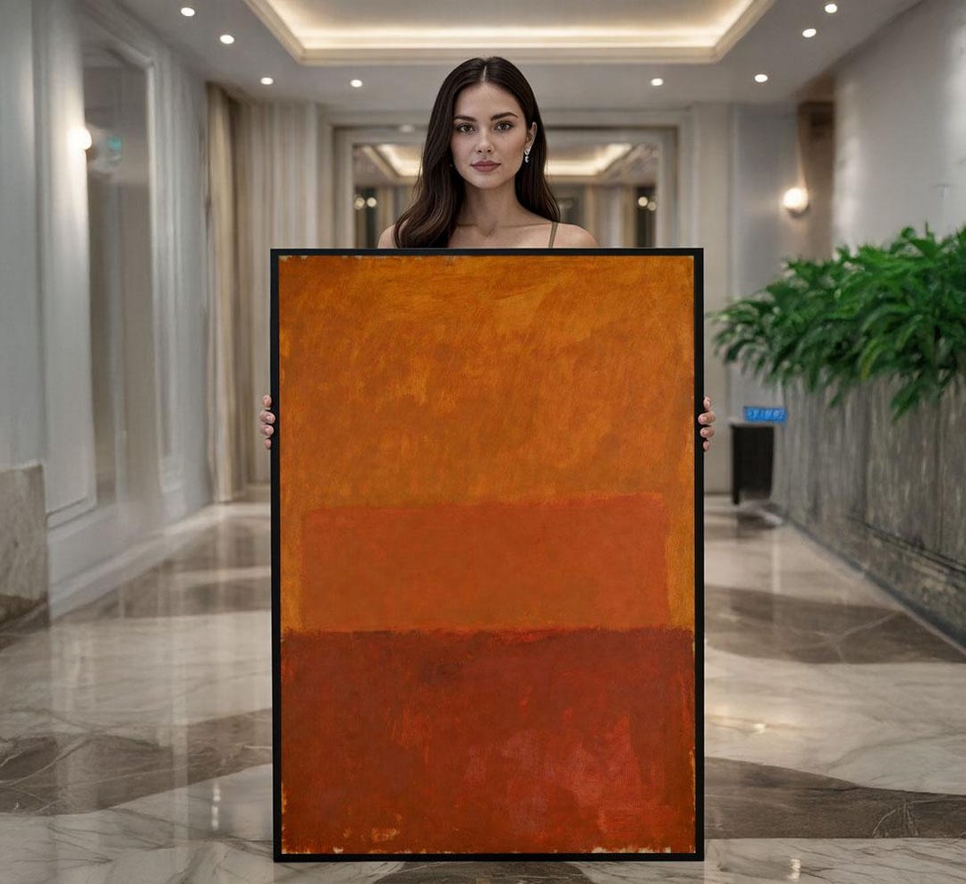 Rothko Style Canvas Print: Warm Orange & Red Modern Art - Etsy