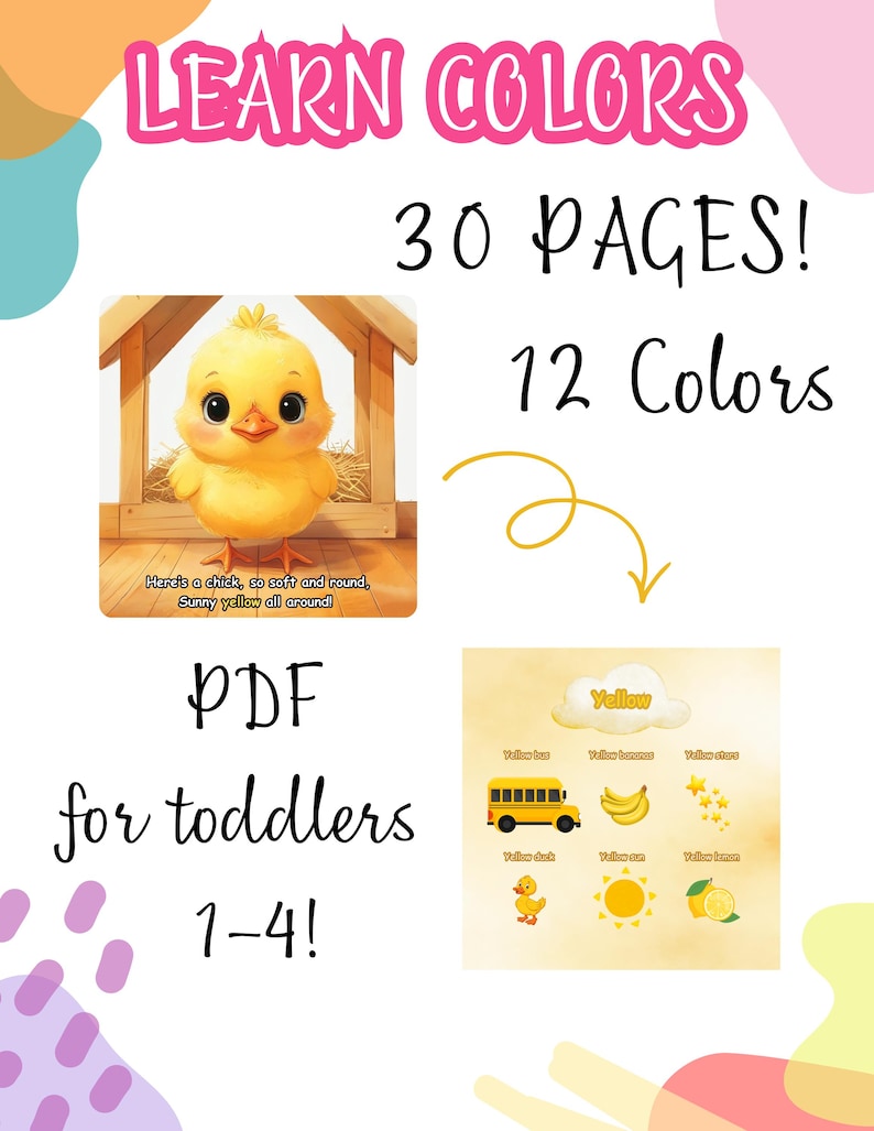 Learn Colors Book for Toddlers Bundle | Printable Color Learning PDF ...