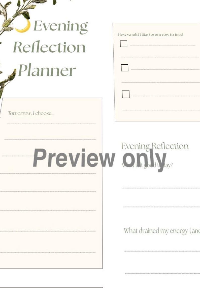 Evening Reflection Planner – Printable PDF - Etsy