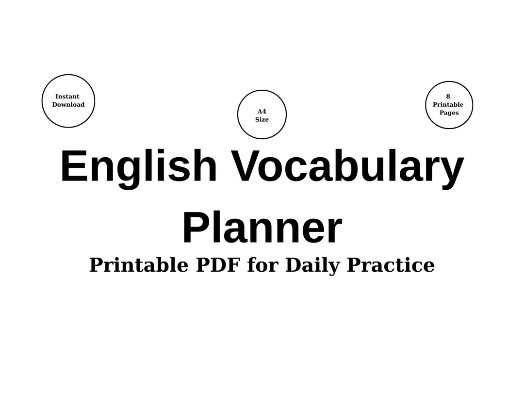 English Vocabulary Planner Printable PDF | ESL Daily Vocabulary ...