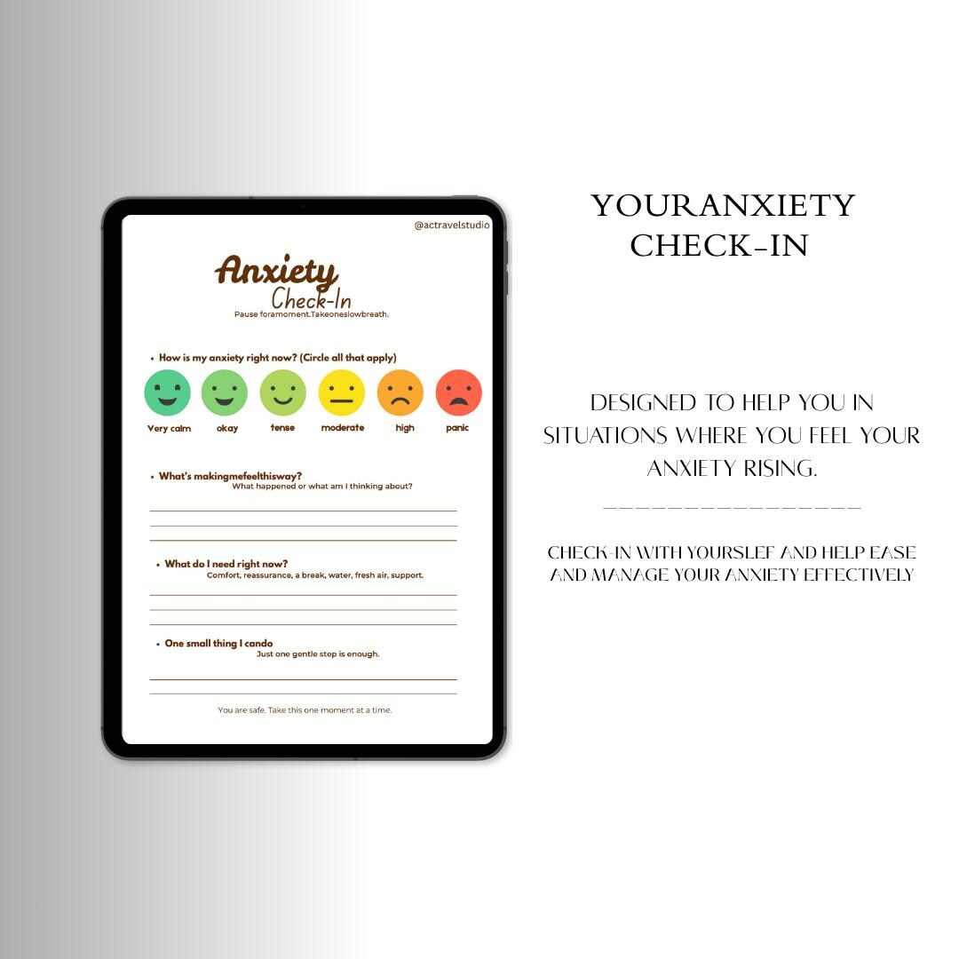 Anxiety Check-in Sheet - Etsy