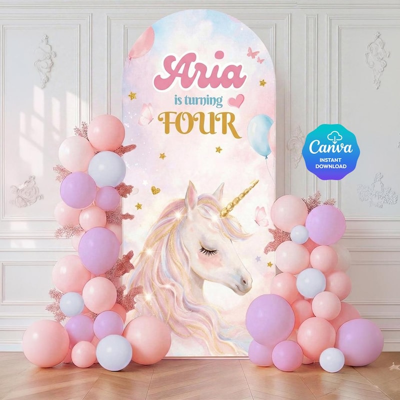 Unicorn Backdrop Template - Etsy