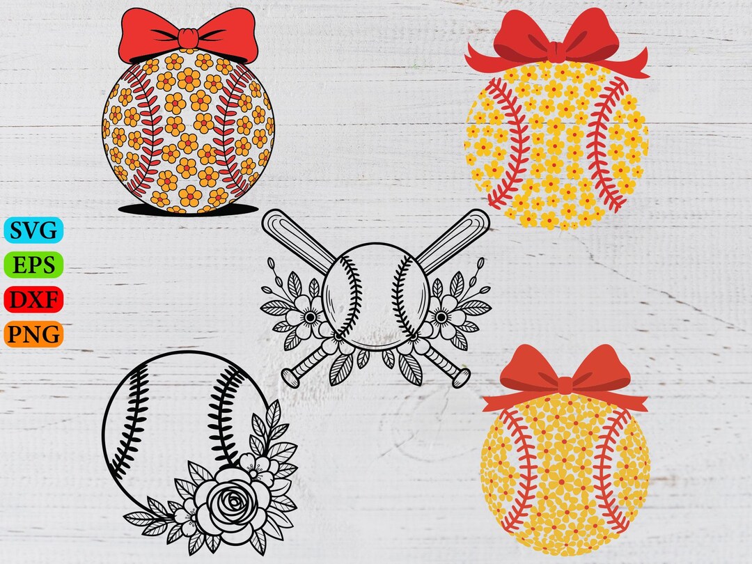 Softball Floral SVG, Baseball Flower Svg, Softball Shirt Svg - Etsy
