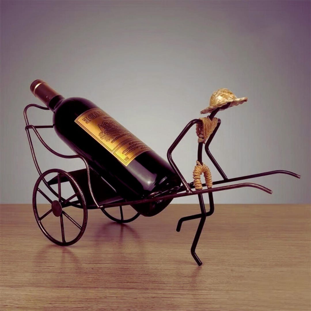 Vintage Metal Tricycle Wine Holder With Glass Rack - Etsy