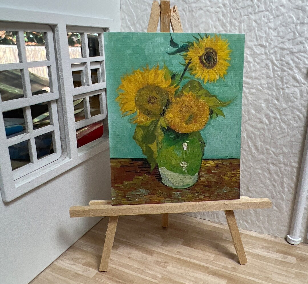 Miniature Shadow Box Art Print Painting Van Gogh Sunflowers Gallery ...
