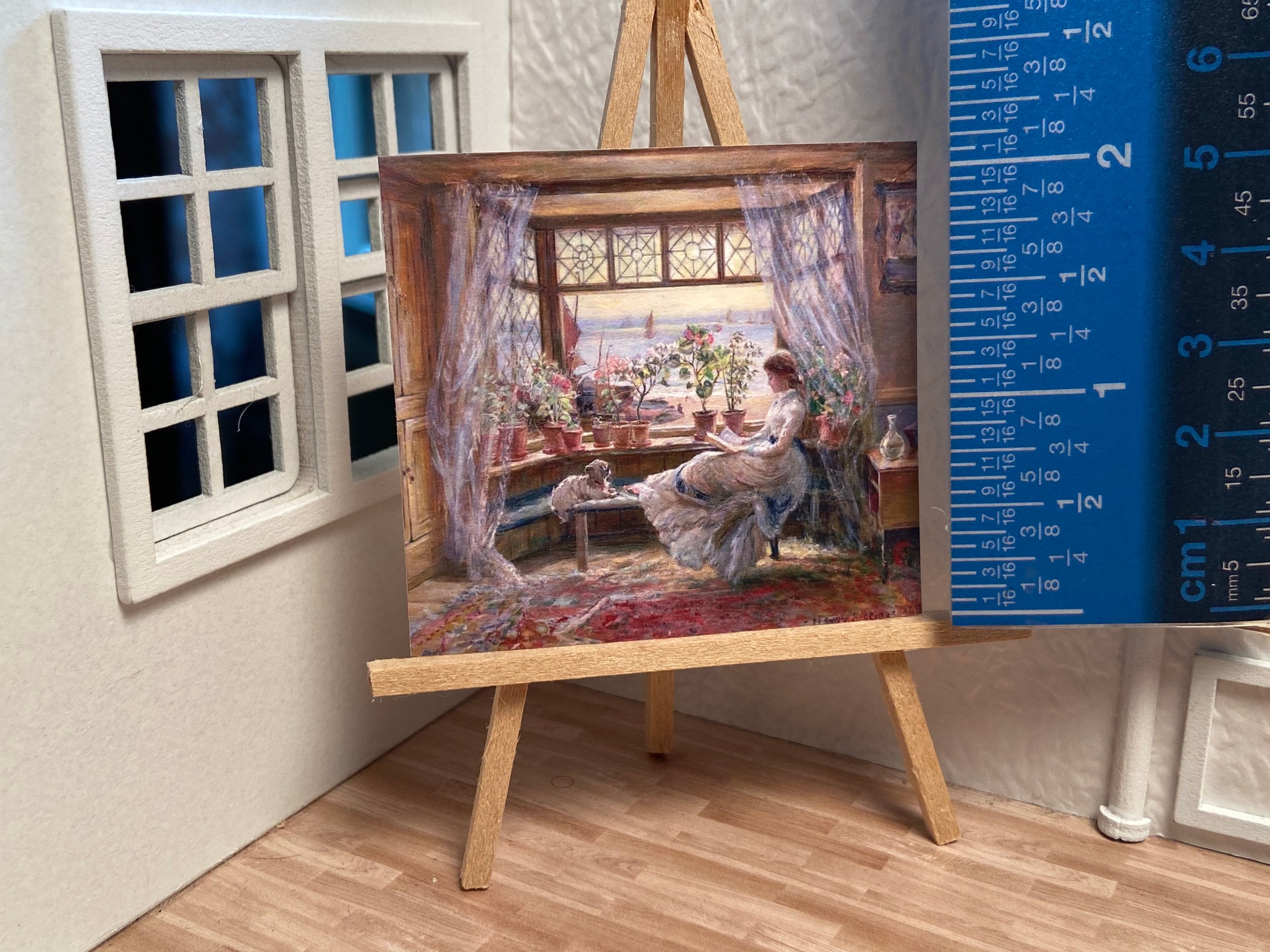 Miniature Dollhouse Room Box Wall Art Young Girl in Window | Etsy