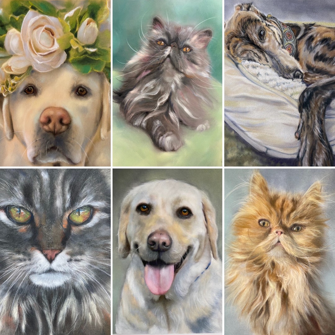 Custom Pet Portrait Dog Portrait Cat Portrait Animal Art - Etsy