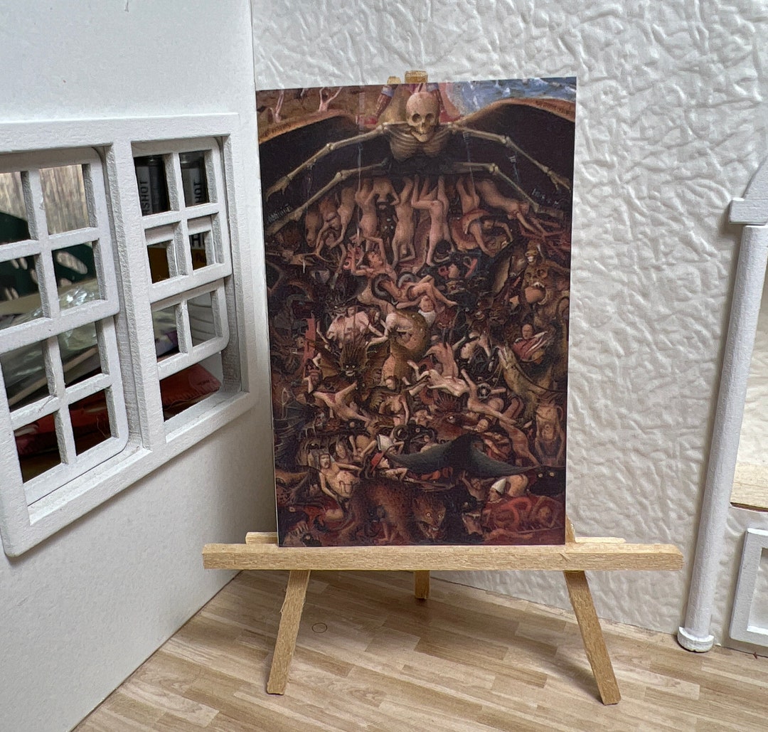 Miniature Dollhouse Room Box Wall Art Print Painting the Last Judgment ...