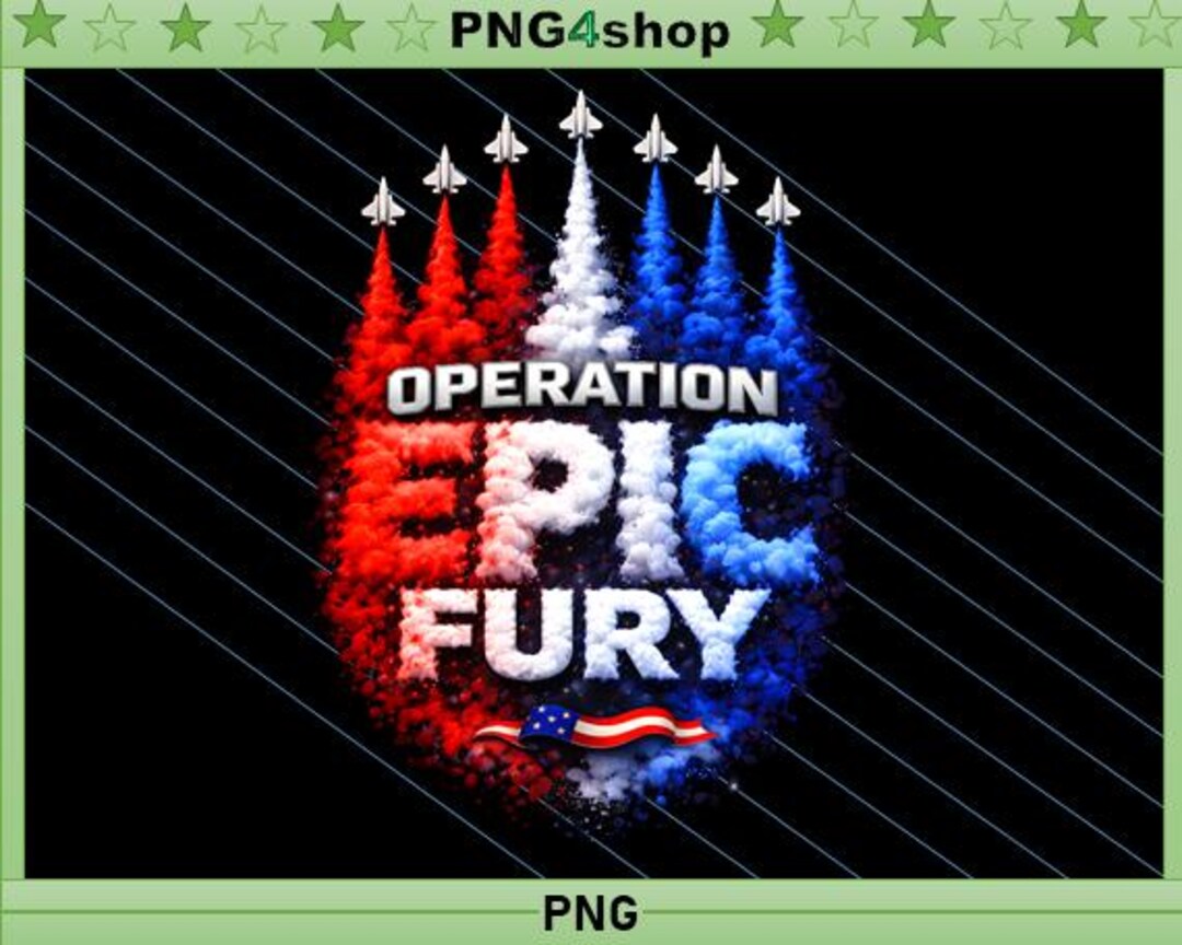 Operation Epic Fury PNG | Patriotic Jet Fighter Design | USA Military ...