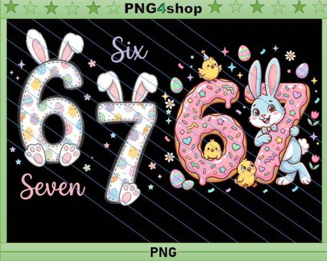 Easter Bunny Numbers 67 PNG, Pastel Chick Clipart (digital Download) - Etsy