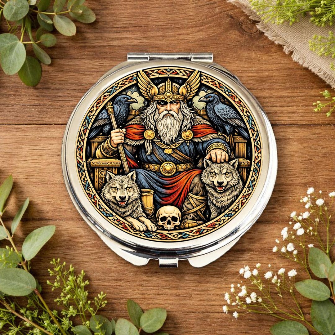 Odin Norse God Pocket Mirror • Viking Mythology Compact Mirror • Norse ...