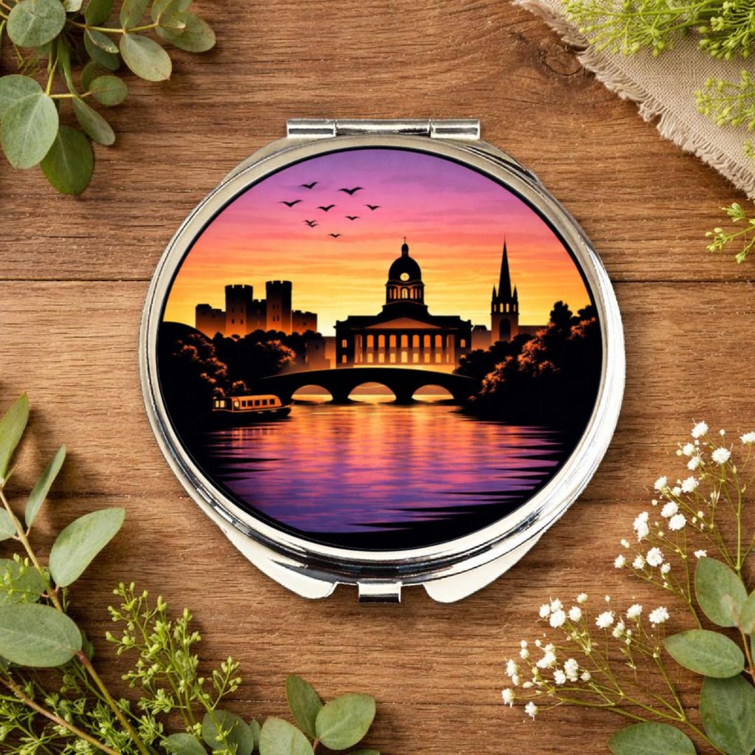 Nottingham Skyline Pocket Mirror – Cityscape Compact Mirror, Nottingham ...