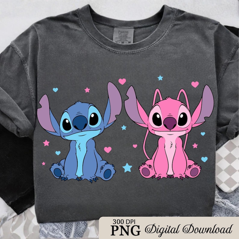 Stitch and Angel PNG Clipart, Cartoon Character Digital Download ...