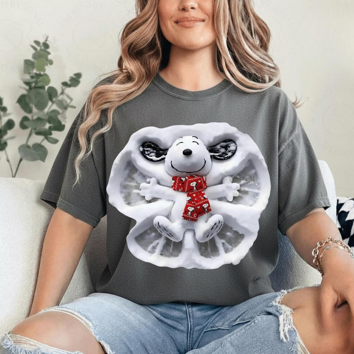 Snoopy Making Snow Angels PNG 3D - Etsy