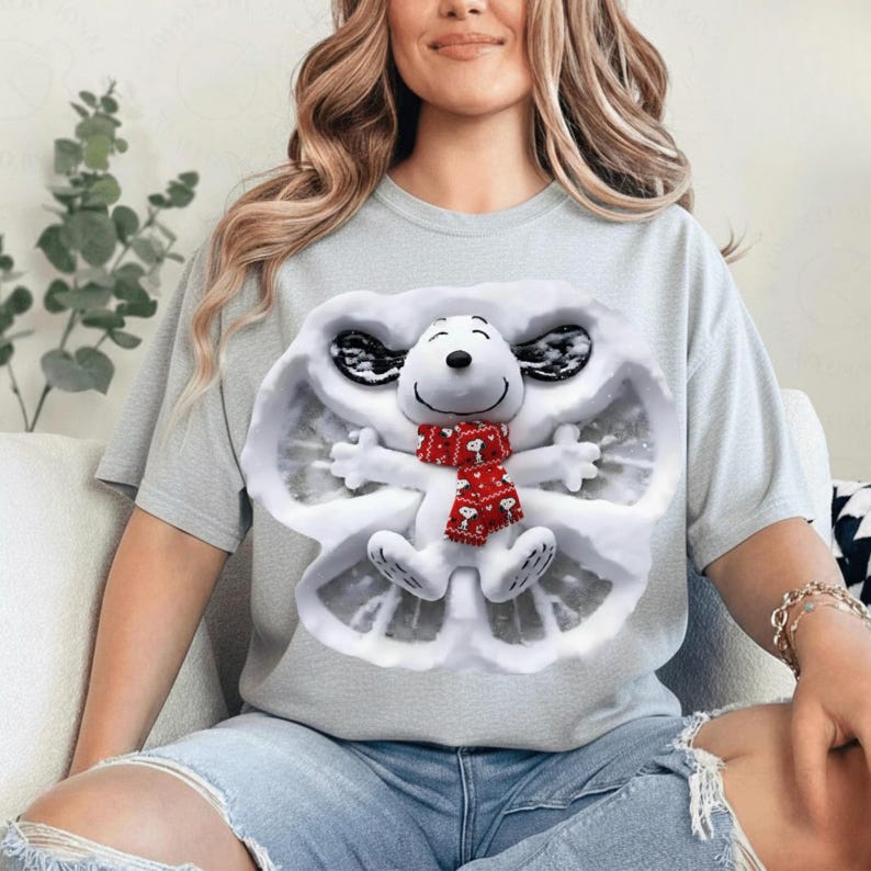 Snoopy Making Snow Angels PNG 3D - Etsy