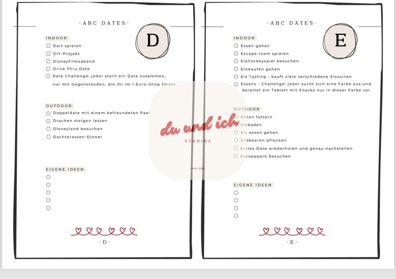 ABC Dates | Digital Couple Ideas | Alphabet Date Challenge | Gift for ...