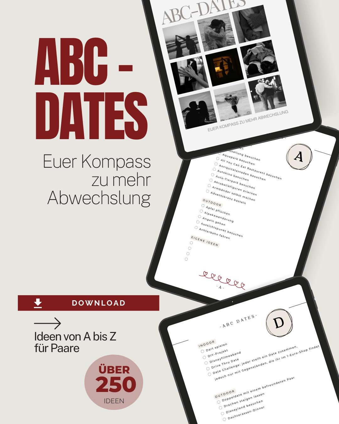 ABC Dates | Digital Couple Ideas | Alphabet Date Challenge | Gift for ...