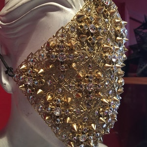 Full Face Golden Crystal Mask - Etsy