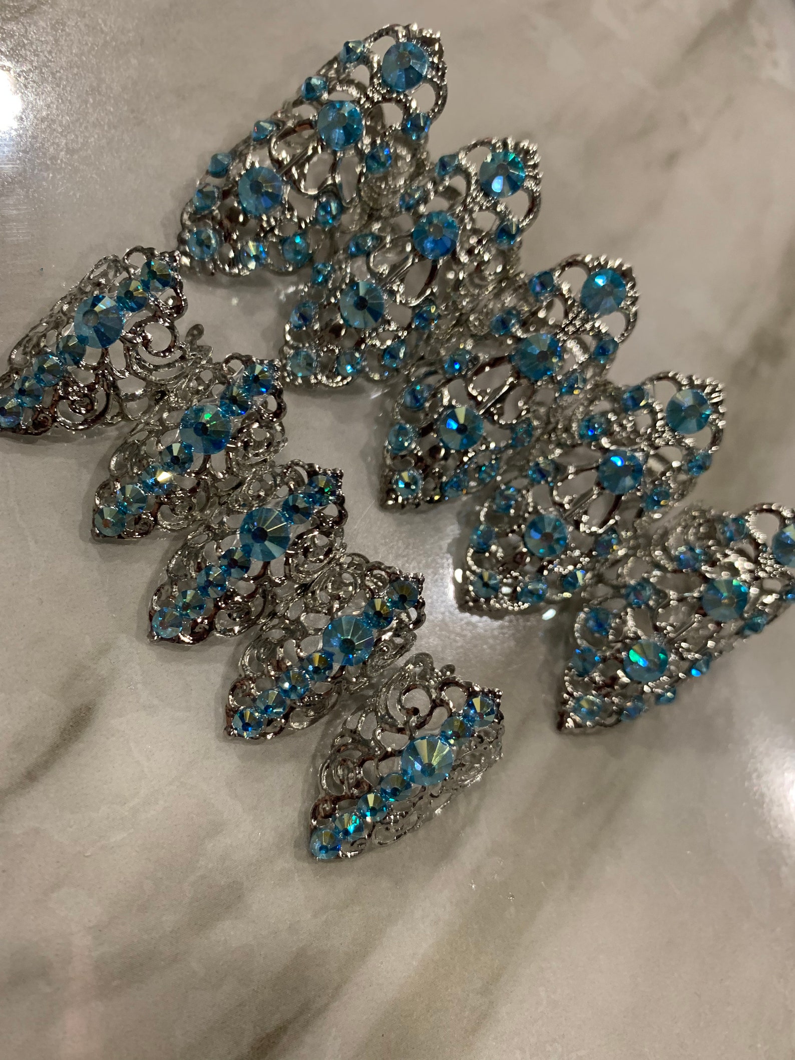 Iridescent Baby Blue Ring Set of 10 - Etsy