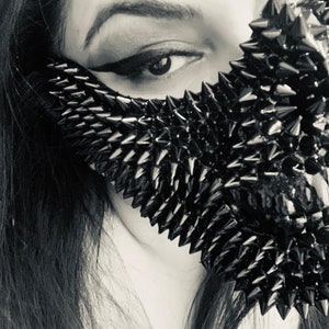 Spiked Black Mask - Etsy