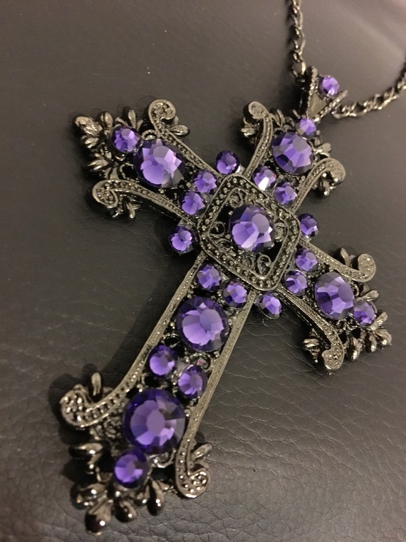 Purple velvet renaissance cross | Etsy