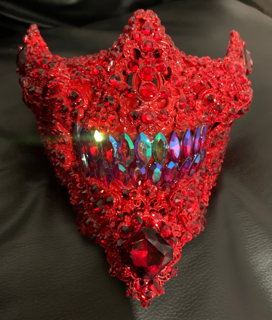 Vampire Red Crystal Mask - Etsy